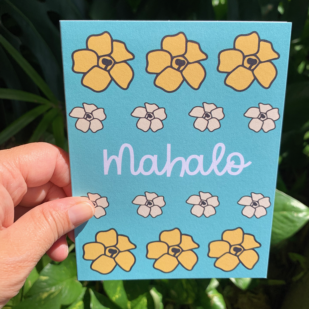 Puakenikeni Mahalo Thank you Greeting Card – Debby Sato Designs