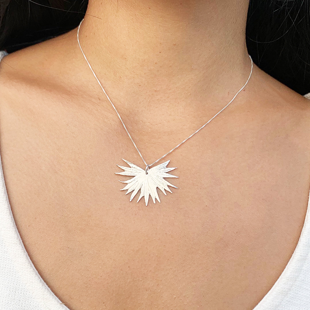 Loulu (Fan Palm) Necklace (Sterling Silver) – Debby Sato Designs