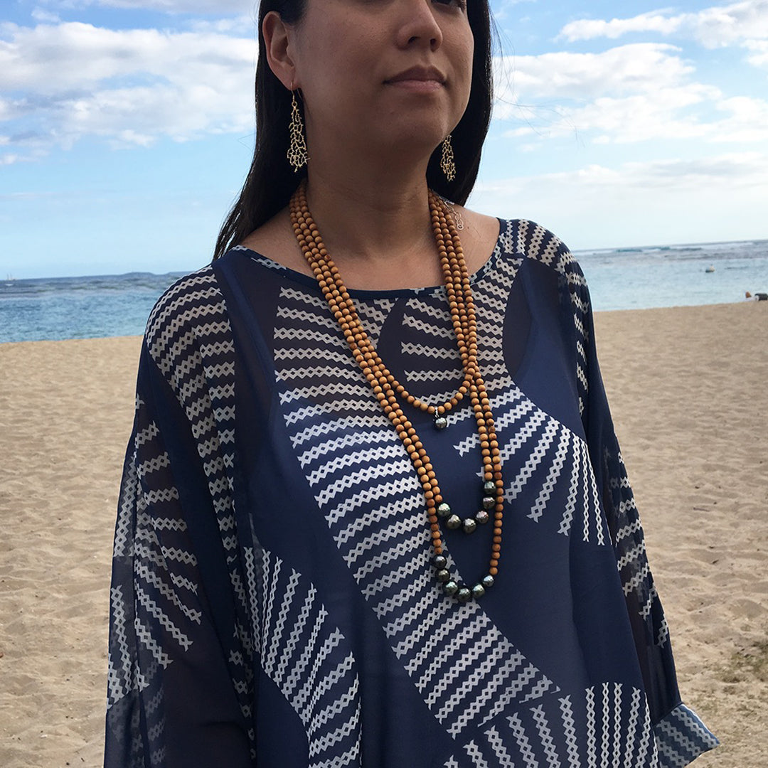 Tahitian Pearl Sandalwood Necklace (Sterling Silver) – Debby Sato Designs